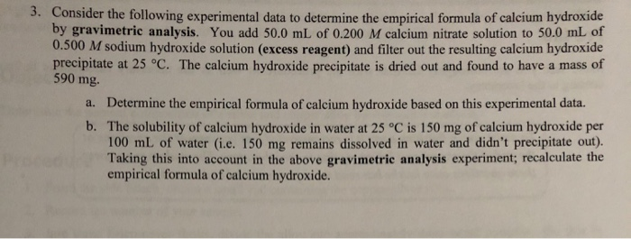 Solved 3. Consider the following experimental data to | Chegg.com