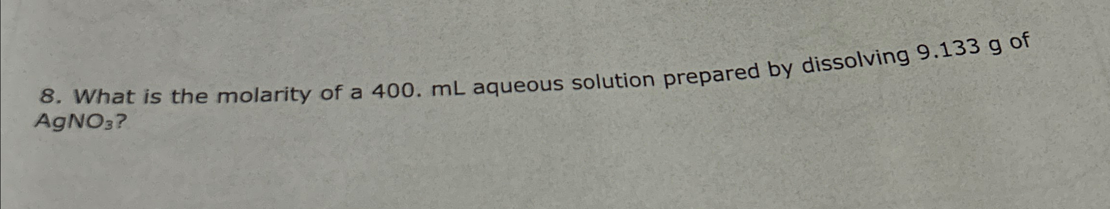 Solved What is the molarity of a 400.mL ﻿aqueous solution | Chegg.com