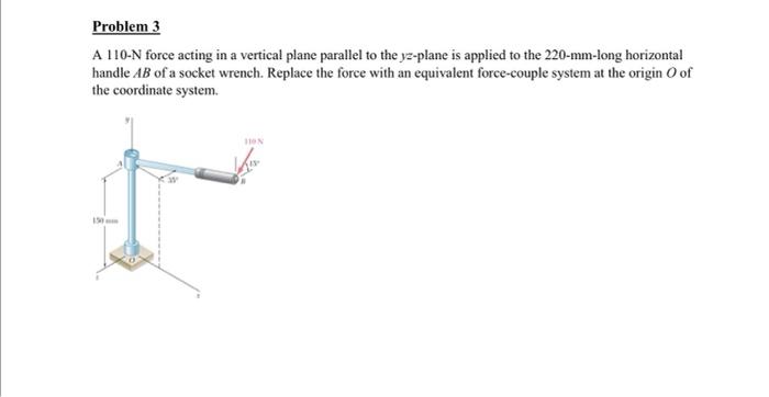 Solved A 110-N force acting in a vertical plane parallel to | Chegg.com