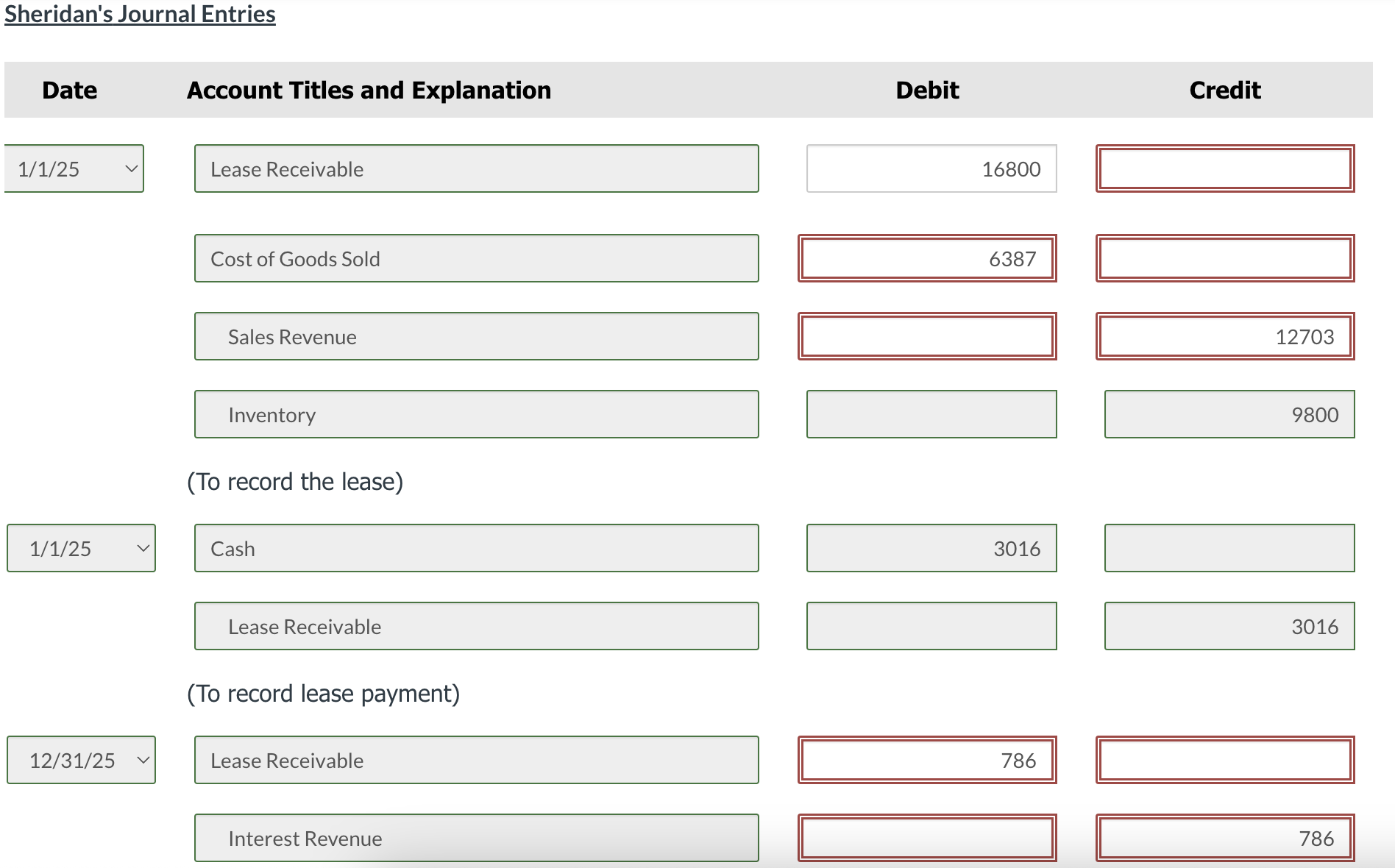 Sheridan Company leases a building to Pharoah, Inc. | Chegg.com