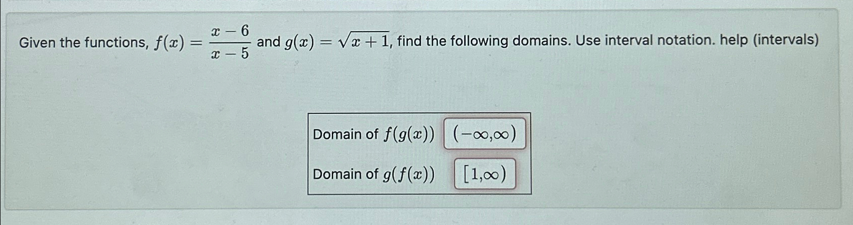 Solved Given The Functions F X X 6x 5 ﻿and G X X 12