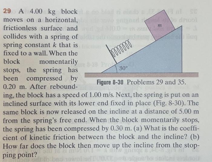 Solved 29 A 4.00 kg block moves on a horizontal, | Chegg.com