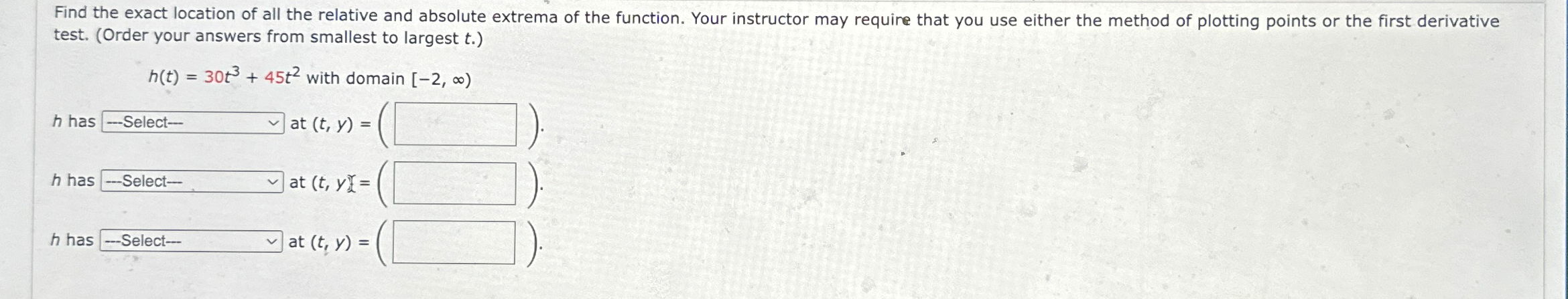 Solved Find the exact location of all the relative and | Chegg.com
