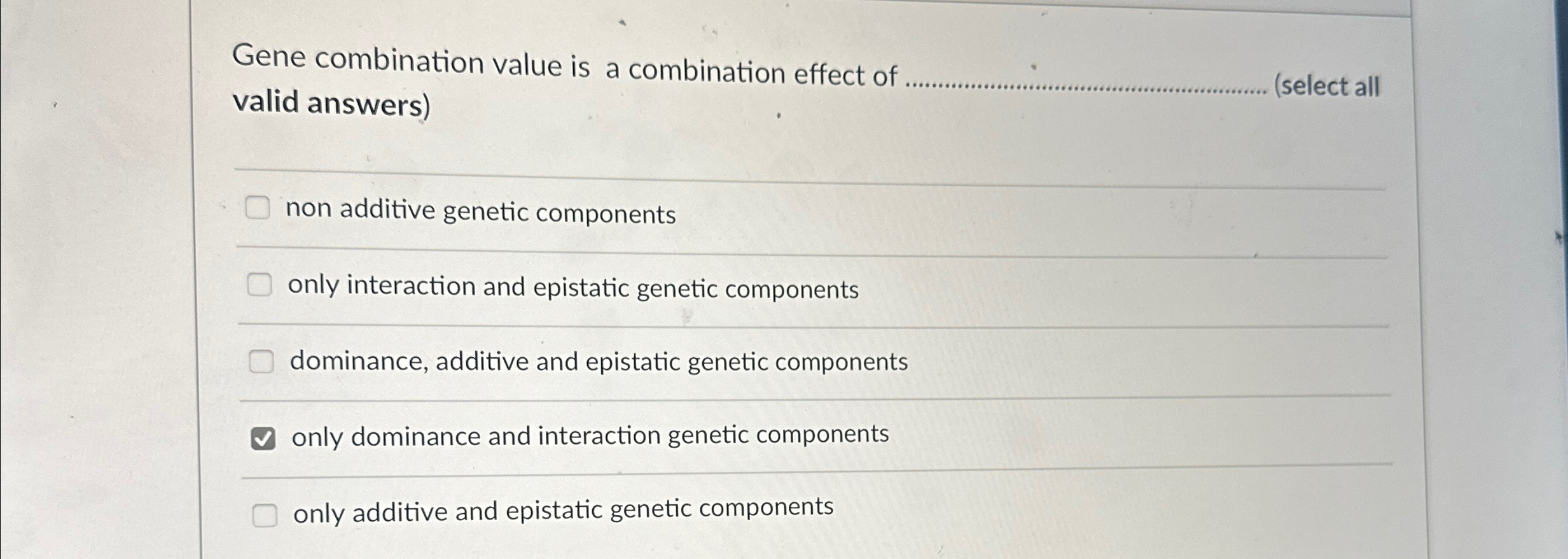 Solved Gene combination value is a combination effect of | Chegg.com
