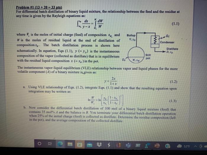 Solved W Problem #1 (13 + 20 = 33 pts) For differential | Chegg.com