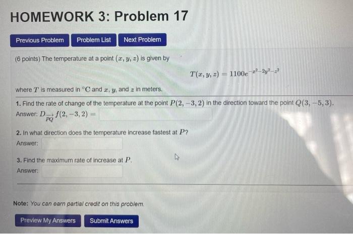 Solved ( 6 points) The temperature at a point (x,y,z) is | Chegg.com