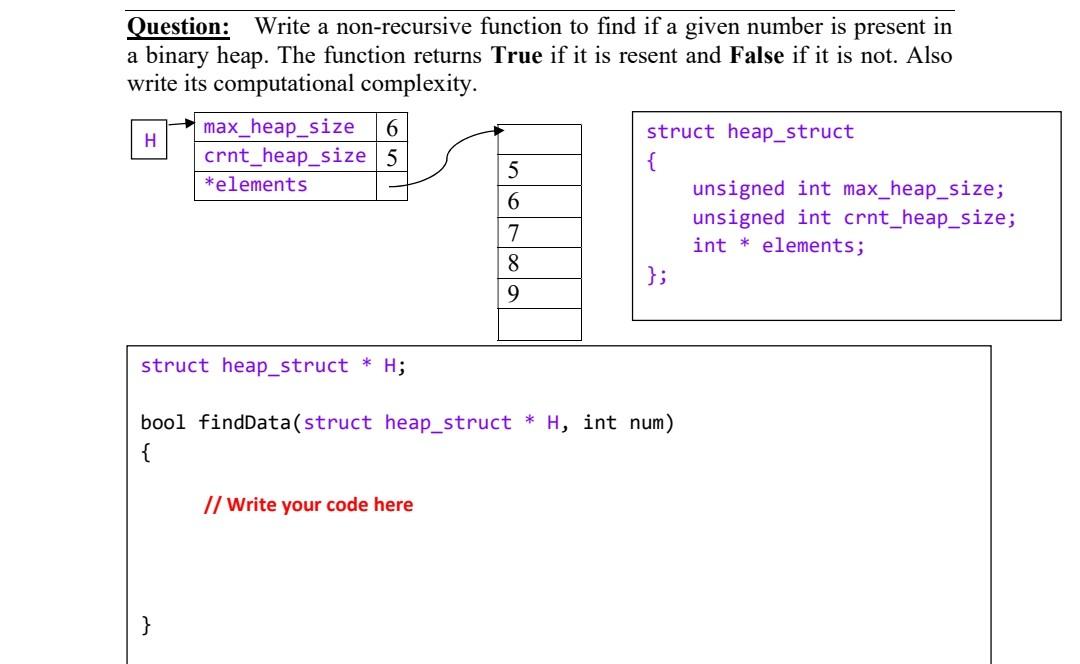 Solved Question Write A Non Recursive Function To Find If A 8984