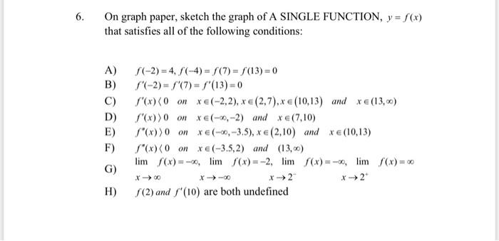 Solved On graph paper, sketch the graph of A SINGLE | Chegg.com
