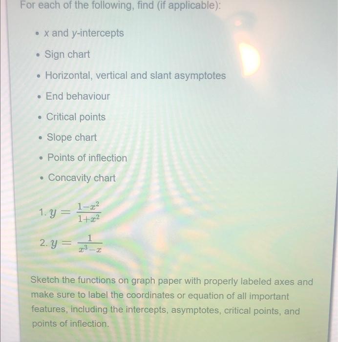 Solved For each of the following, find (if applicable): • x | Chegg.com