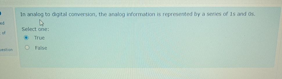 Solved In analog to digital conversion, the analog | Chegg.com