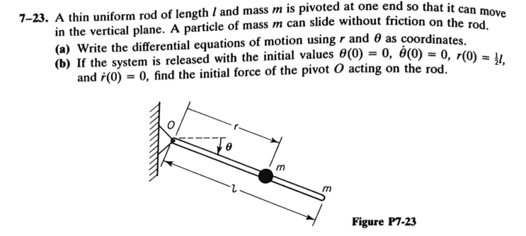 Solved by an EXPERT 7-23. ﻿A thin uniform rod of ﻿length l ﻿and mass m ...