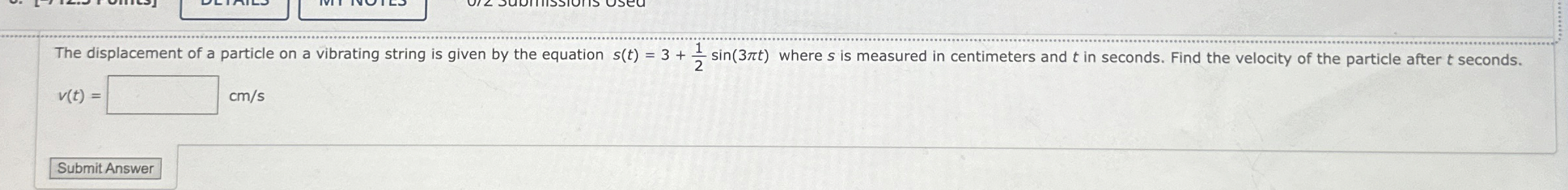 Solved The displacement of a particle on a vibrating string | Chegg.com