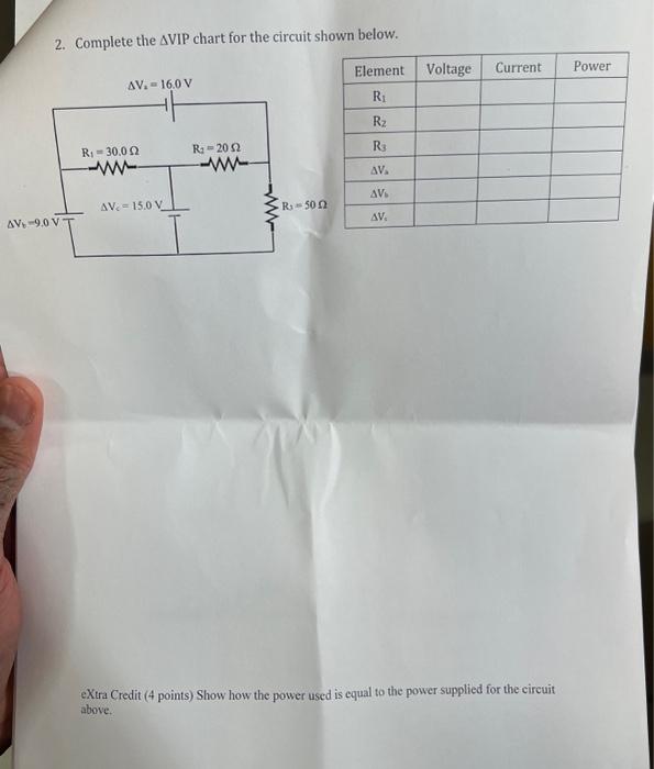 Solved 2. Complete the VIP chart for the circuit shown | Chegg.com