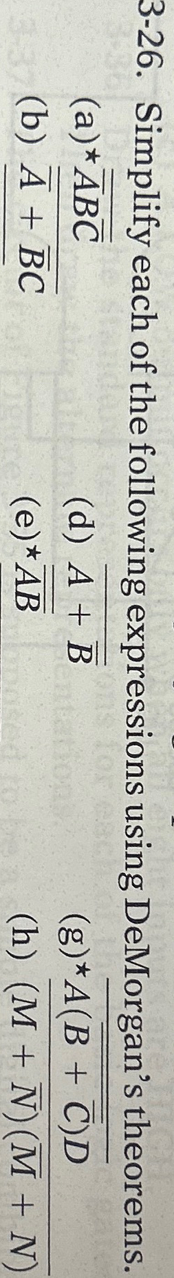 Solved 3-26. ﻿Simplify each of the following expressions | Chegg.com