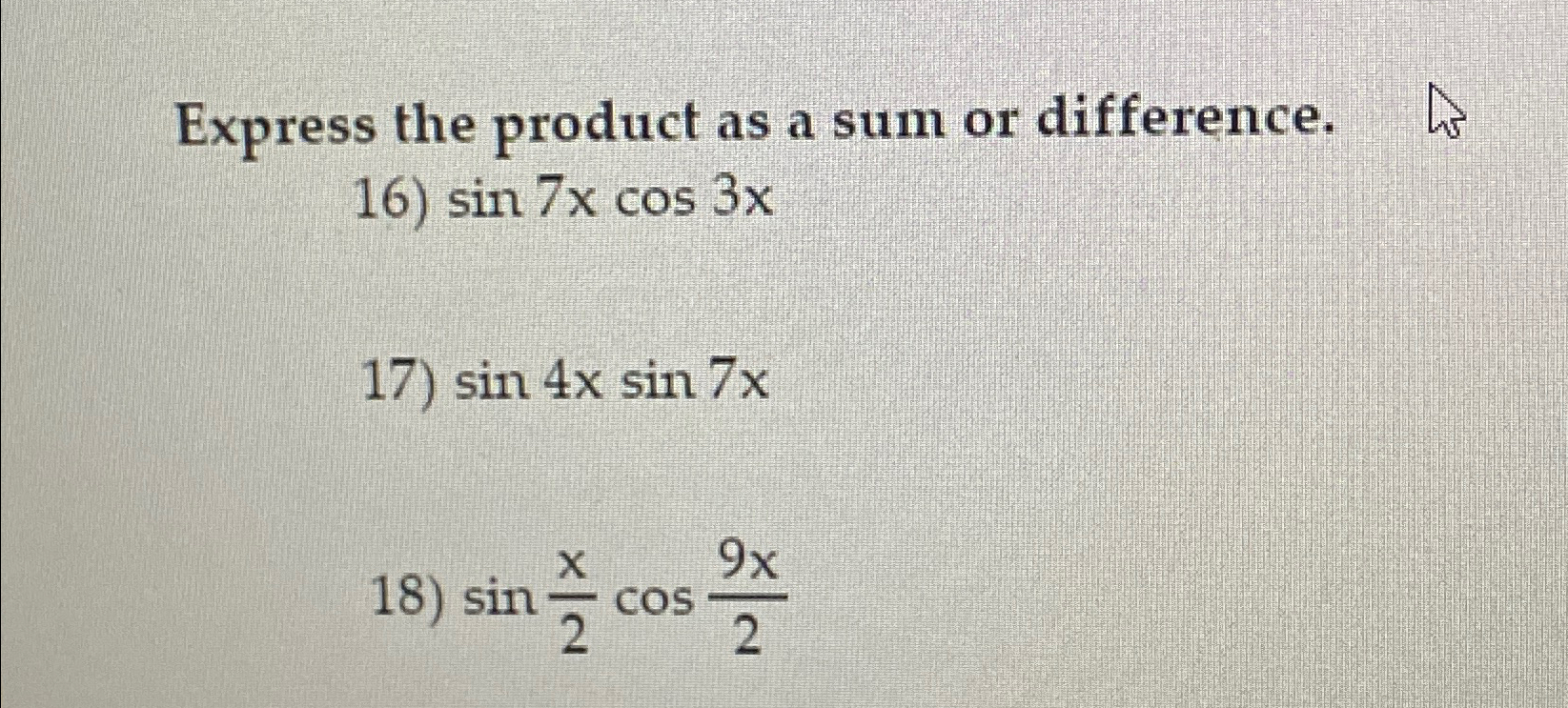 Solved Express the product as a sum or | Chegg.com