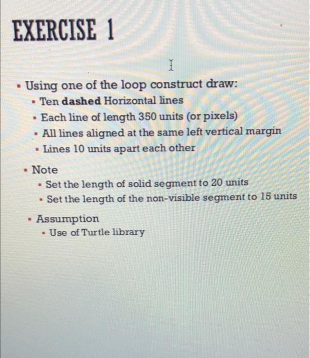 Solved EXERCISE 1 . I . Using one of the loop construct | Chegg.com