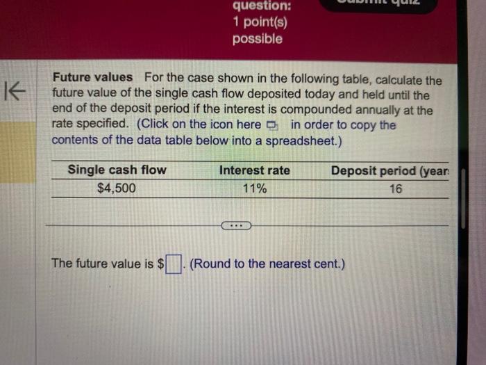 Solved Future values For the case shown in the following | Chegg.com