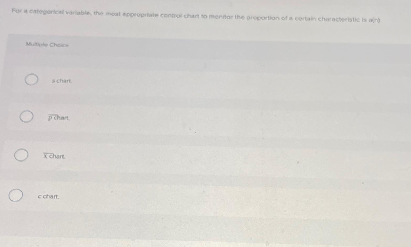 Solved For a categorical variable, the most appropriate | Chegg.com