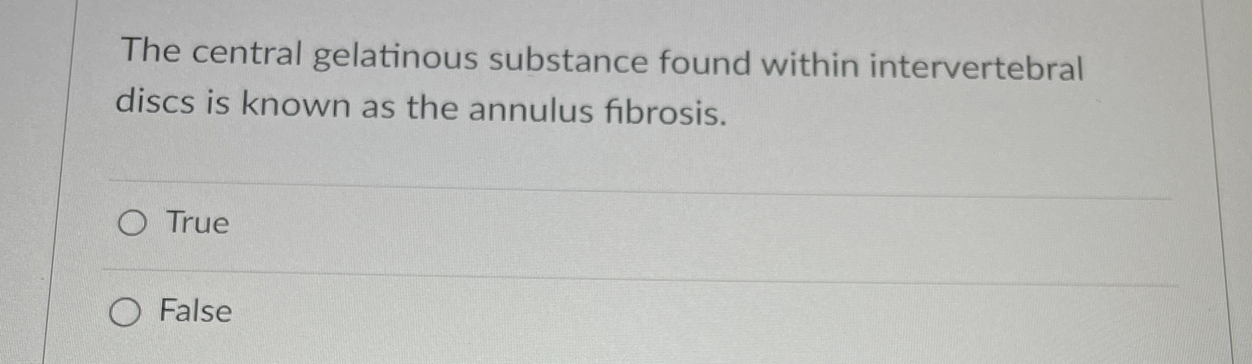 Solved The central gelatinous substance found within | Chegg.com