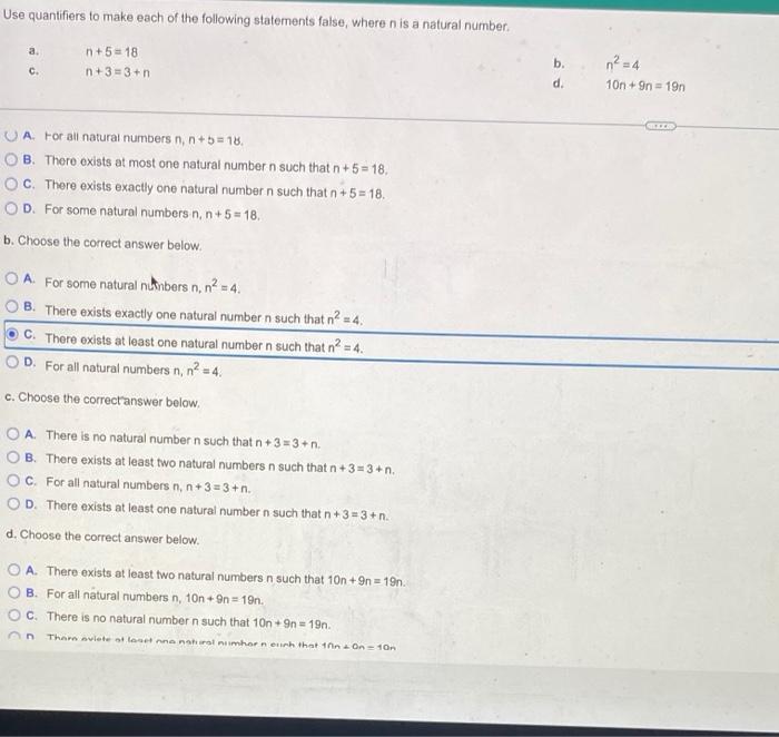 Solved Use quantifiers to make each of the following | Chegg.com