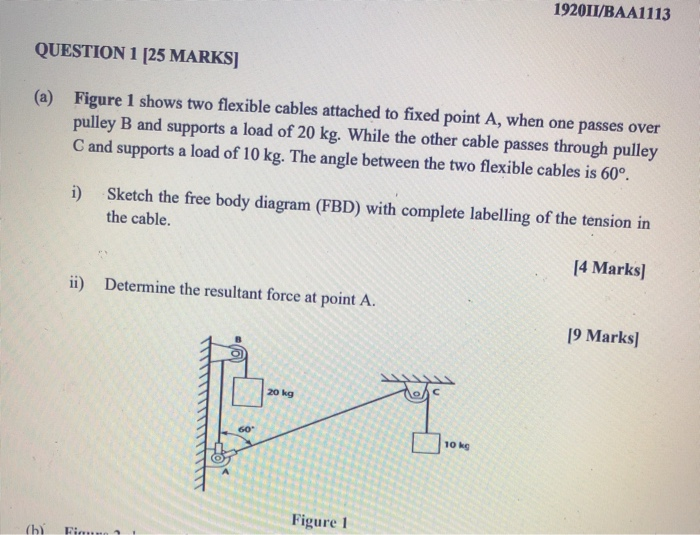 Solved 192011/BAA1113 QUESTION 1 [25 MARKS] (a) Figure 1 | Chegg.com