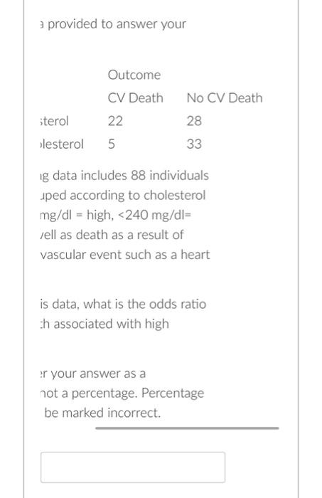 Solved Use the data provided to answer your questions. The | Chegg.com