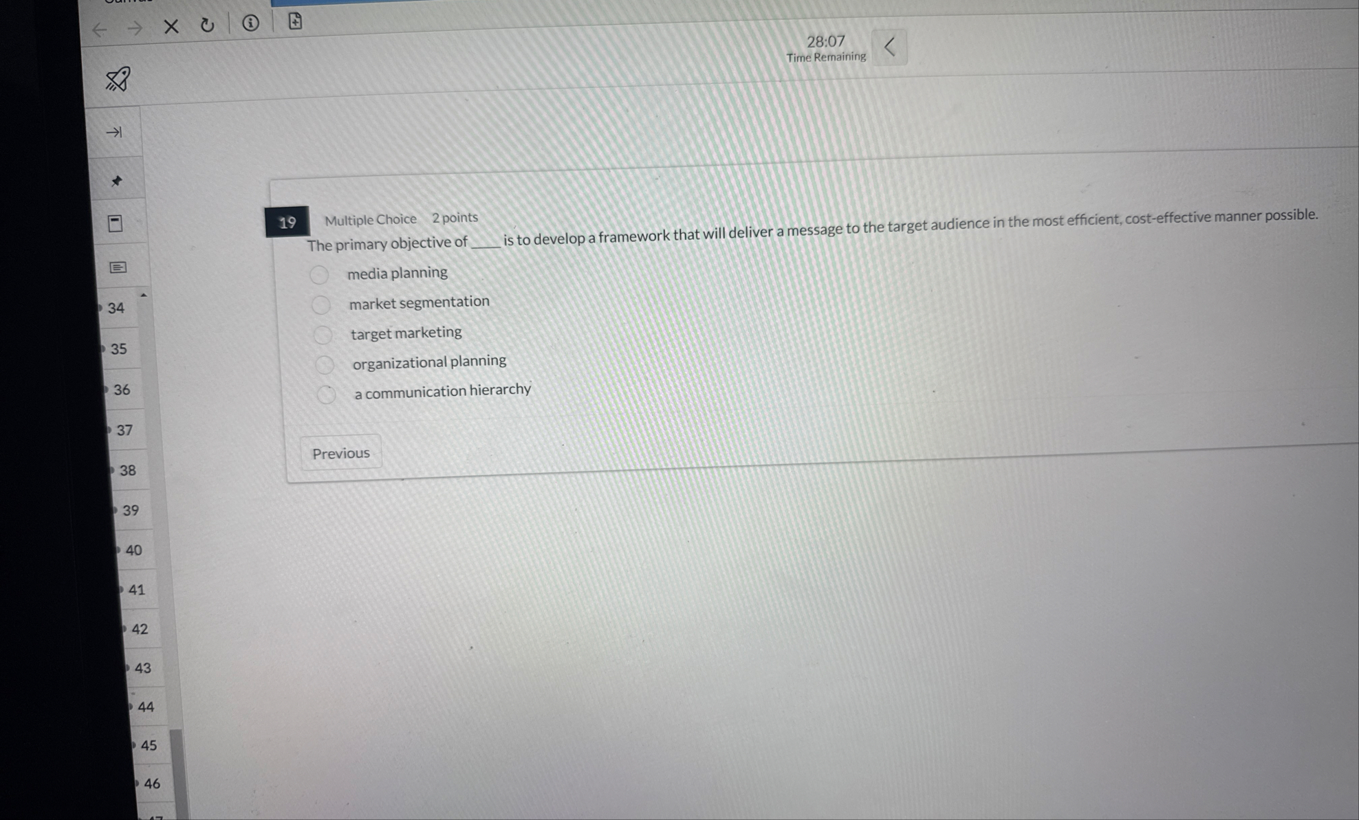 Solved 19Multiple Choice 2 ﻿pointsThe primary objective ofis | Chegg.com