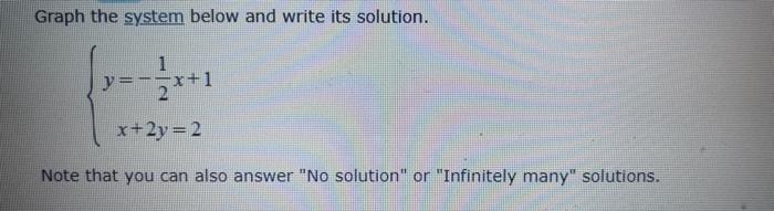 Solved Graph the system below and write its solution. 1 | Chegg.com