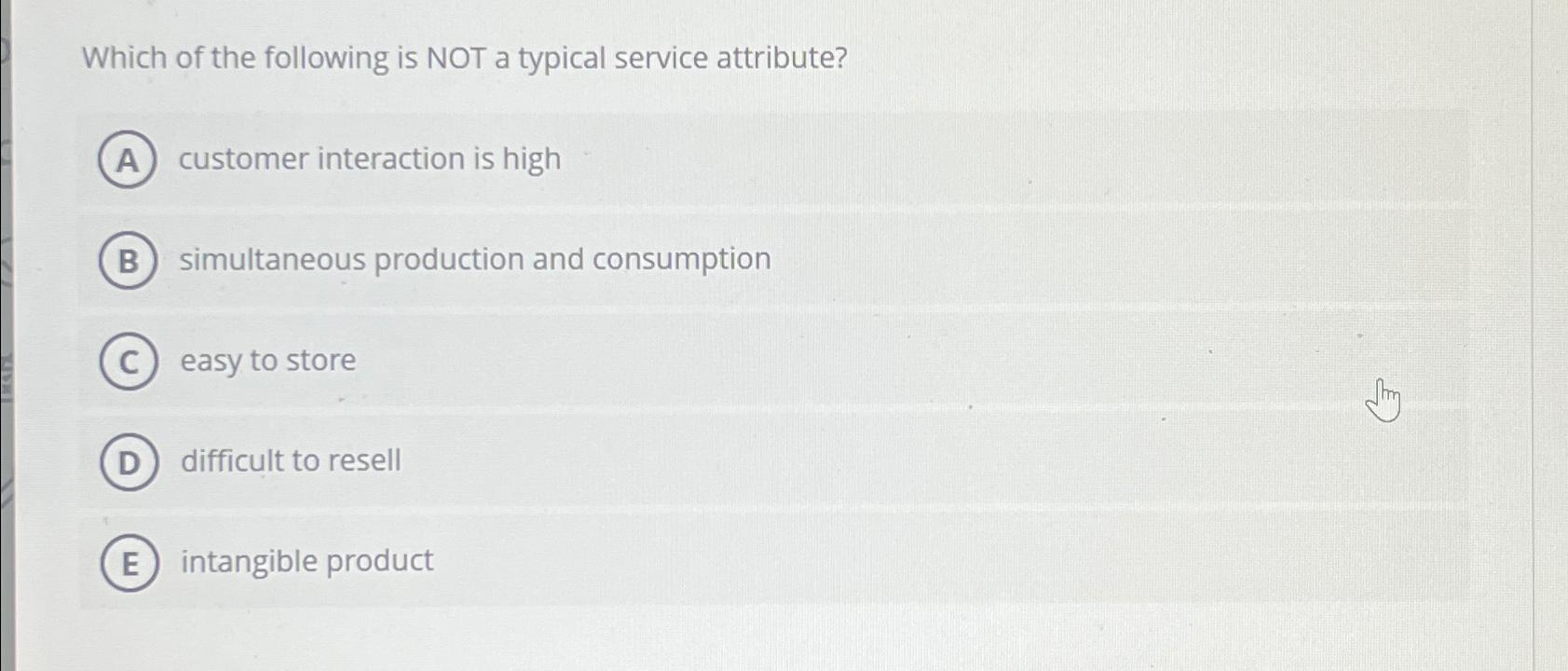 Solved Which of the following is NOT a typical service | Chegg.com