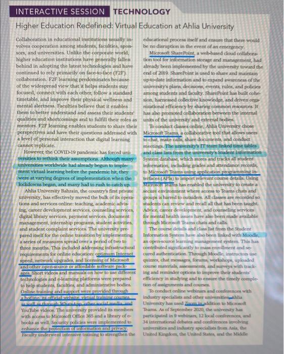 Solved INTERACTIVE SESSION TECHNOLOGY Higher Education | Chegg.com