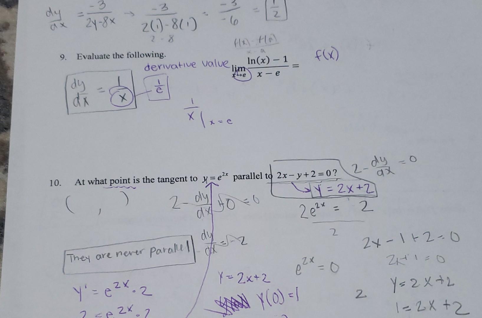 Solved 9. Evaluate the following. dxdy=x1∣∣x1e1∣∣x=0 | Chegg.com