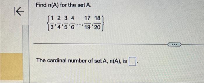 Solved Find n(A) for the set A. {31,42,53,64,…,1917,2018} | Chegg.com