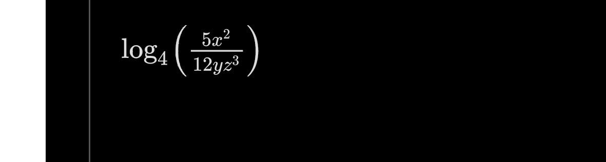 Solved log4(5x212yz3) | Chegg.com