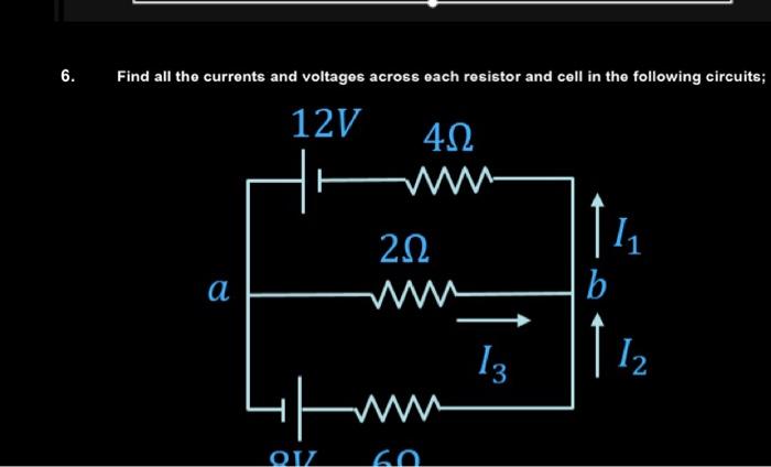 Solved Find all the currents and voltages across each | Chegg.com