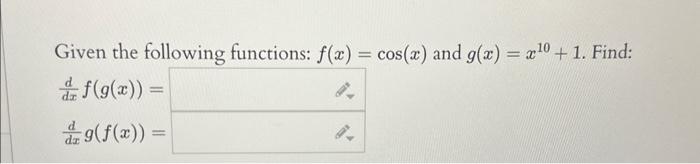 Solved Given the following functions: \\( f(x)=\\cos (x) \\) | Chegg.com