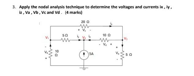 Solved 3. Apply the nodal analysis technique to determine | Chegg.com