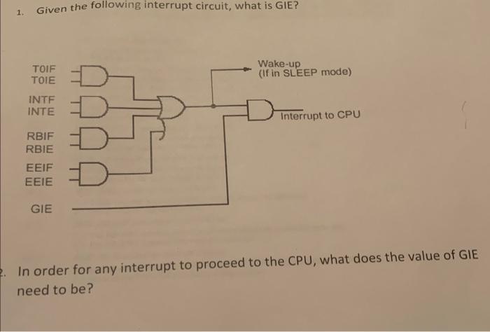 Solved 1. Given the following interrupt circuit, what is | Chegg.com