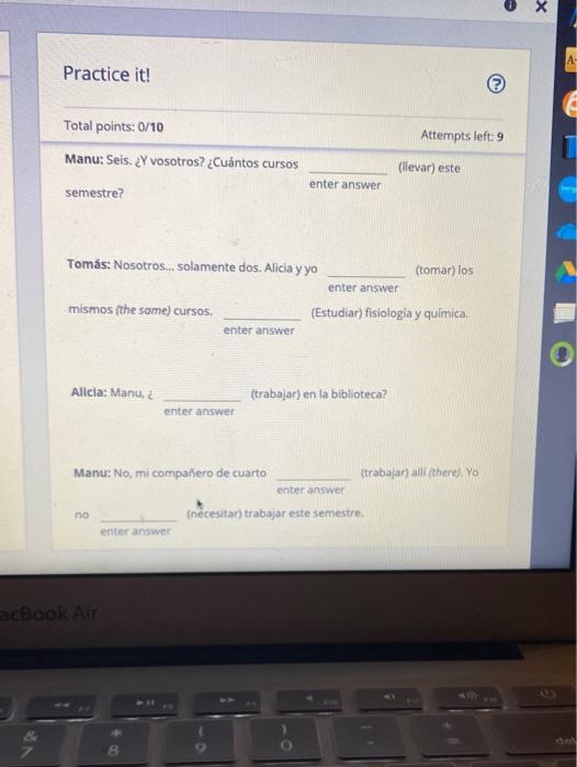 Practice it! Total points: 0/10 Attempts left: 9 Manu | Chegg.com