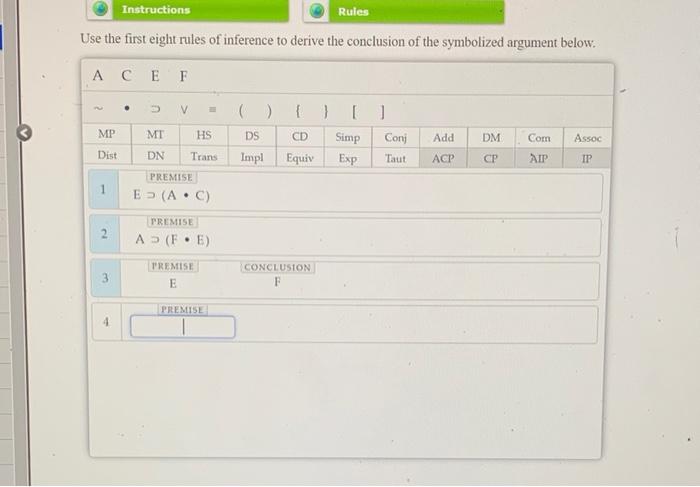 Solved Instructions Rules Use the first eight rules of | Chegg.com