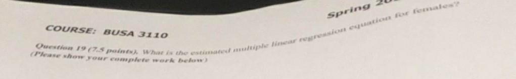 Solved Rand on the output of the regression analysis | Chegg.com