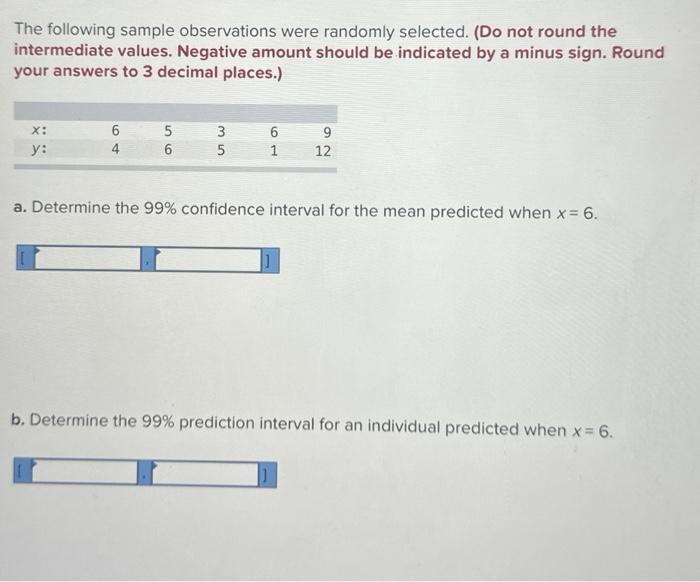 Solved The following sample observations were randomly | Chegg.com