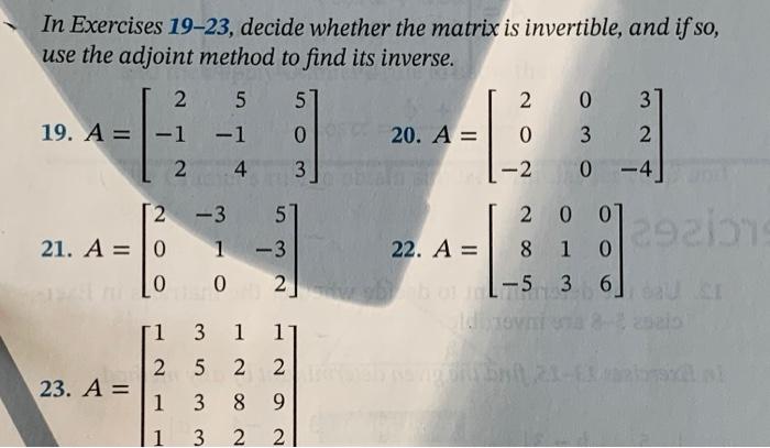 Solved In Exercises 19-23, decide whether the matrix is | Chegg.com