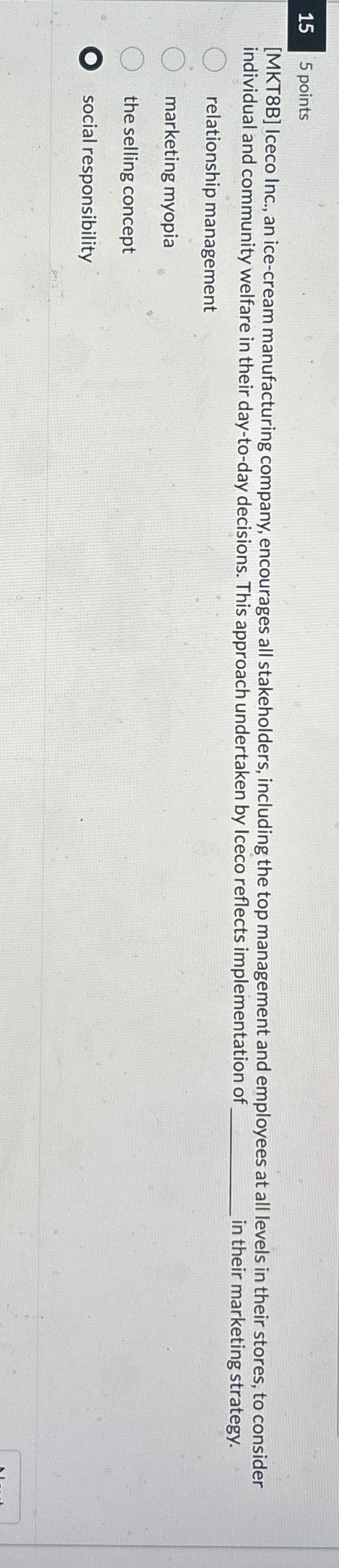 Solved 155 ﻿points[MKT8B] ﻿Iceco Inc., an ice-cream | Chegg.com