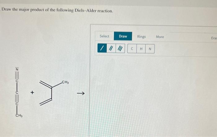 Solved Draw the major product of the following Diels-Alder | Chegg.com