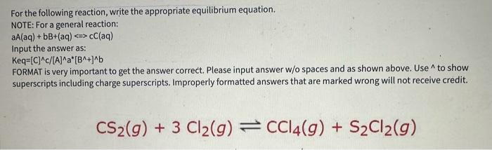 Solved For the following reaction, write the appropriate | Chegg.com