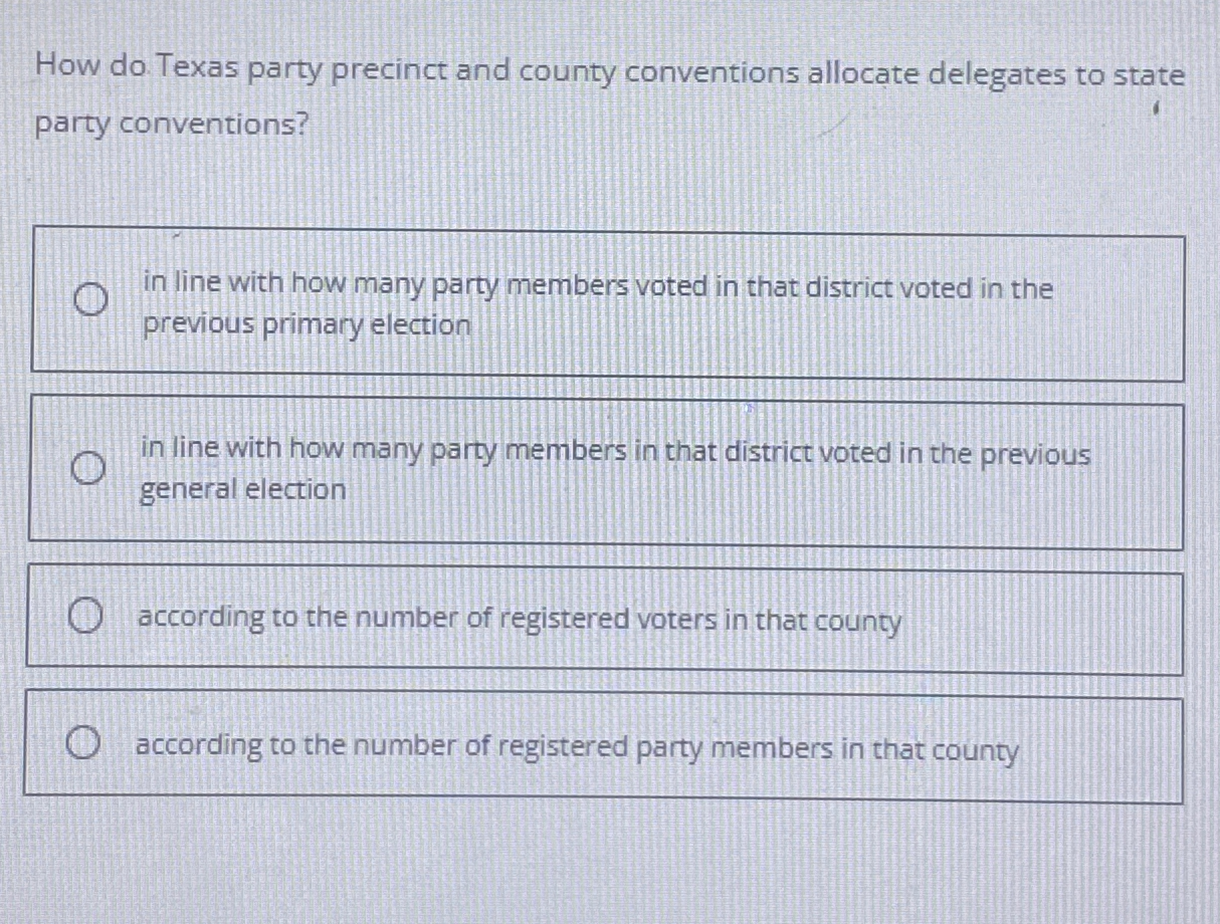 Solved How do Texas party precinct and county conventions | Chegg.com