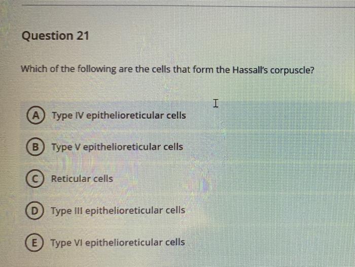 Solved Question 21 Which of the following are the cells that | Chegg.com