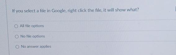 Solved If you select a file in Google, right click the file, | Chegg.com