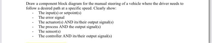 Solved Draw a component block diagram for the manual | Chegg.com