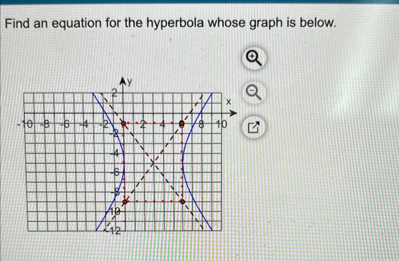 Solved Find an equation for the hyperbola whose graph is | Chegg.com